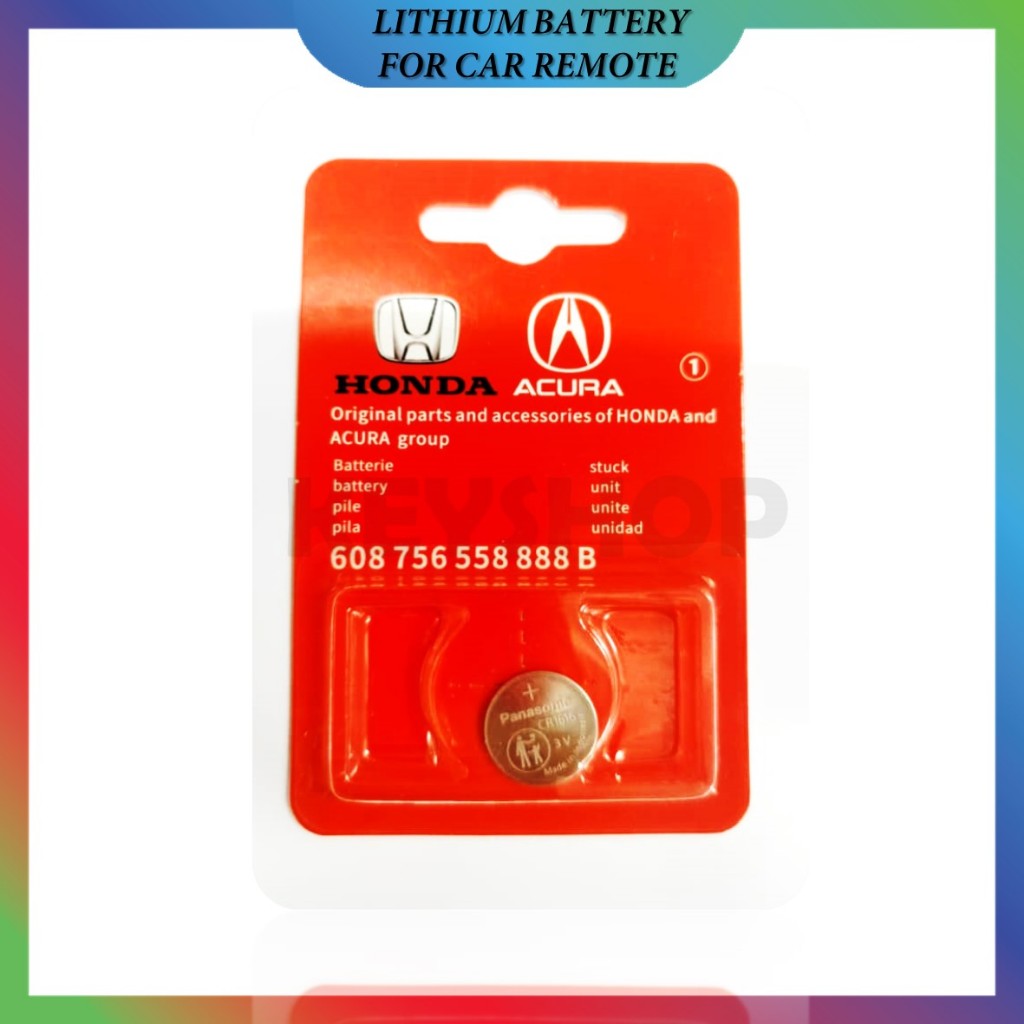 BATTERY REMOTE HONDA PANASONIC LITHIUM BATTERY CR1616 FOR REMOTE ...