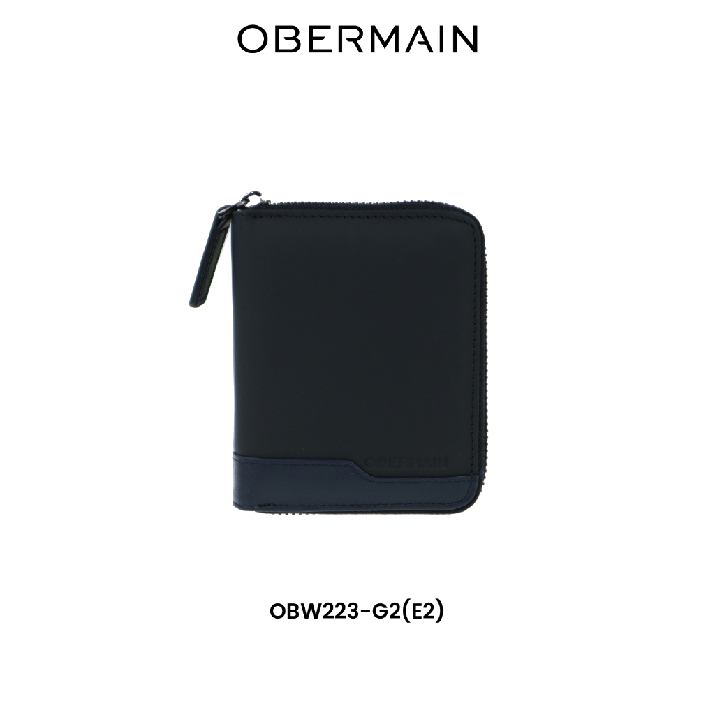 OBERMAIN Genuine Leather RFID Zip Wallet OBW223G2 (221005E2) Black ...