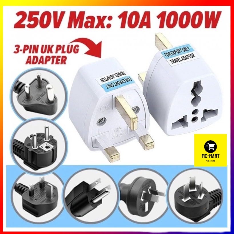 3-Pin Universal Conversion Adapter Travel Plug UK China Hong Kong ...