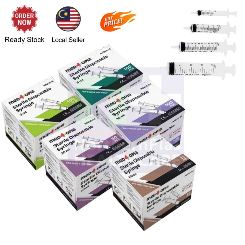 Medtopia Sterile Disposable Syringe Leur Slip Without Needle - 1 piece ...