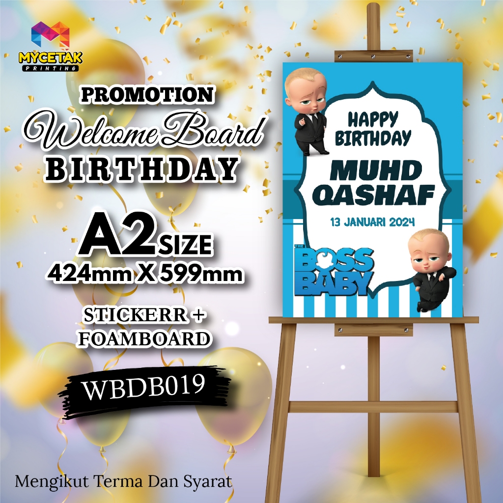 💖Welcome Board birthday 💖birthday board / aqiqah board / Papan Selamat ...