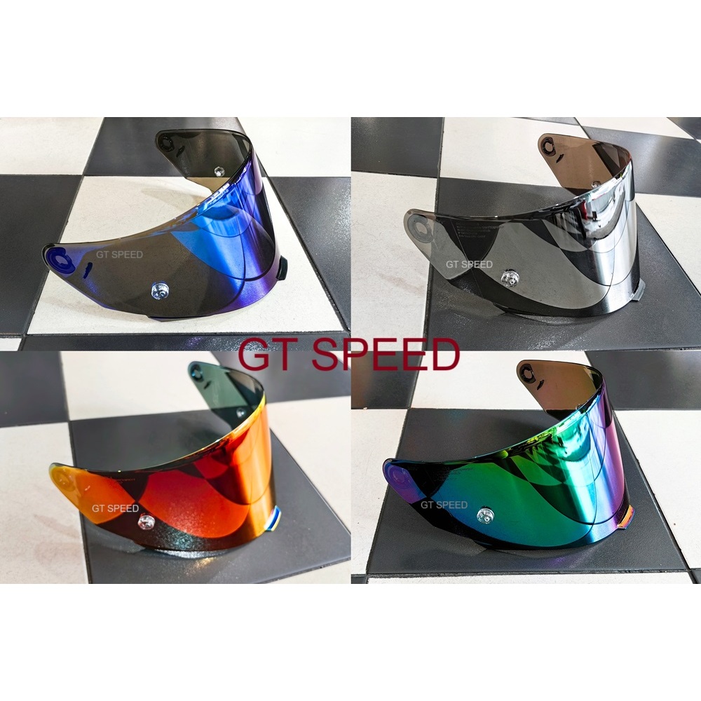 KYT TT COURSE HELMET VISOR IRIDIUM BLUE/ CHROME SILVER/ RED/ GOLD ...