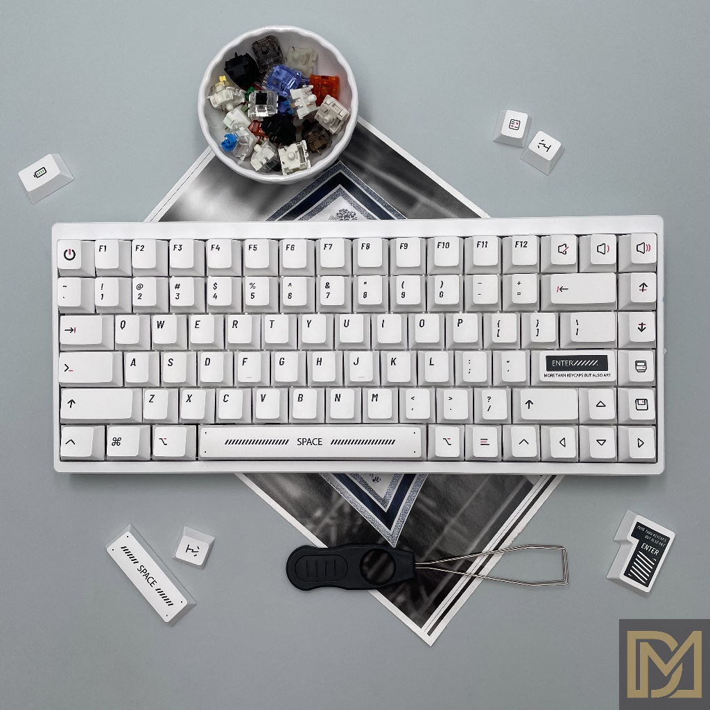 [LOCAL STOCK] OFF-White Black on White Keycap PBT Dye Sub Cherry Hype ...