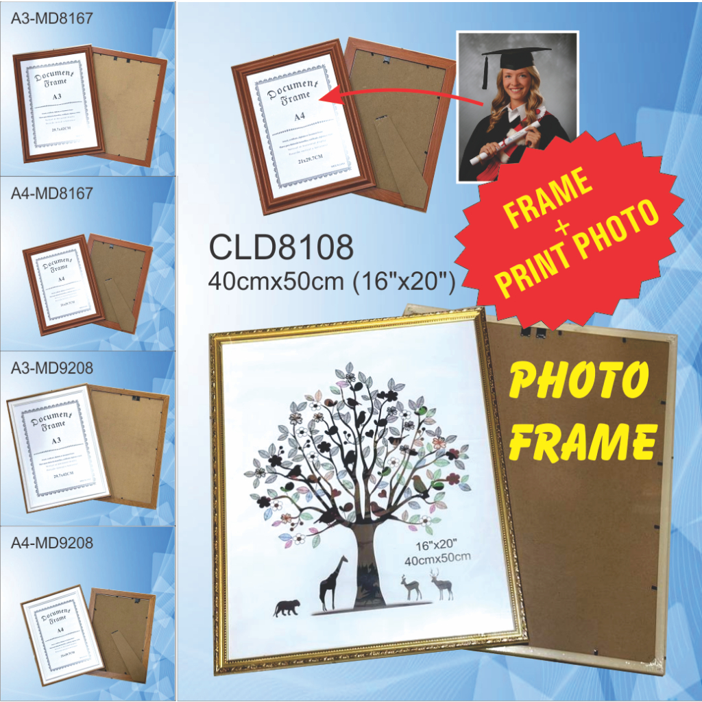 A4 / A3 / 40X50cm Frame For Certificate / Poster / Document ...
