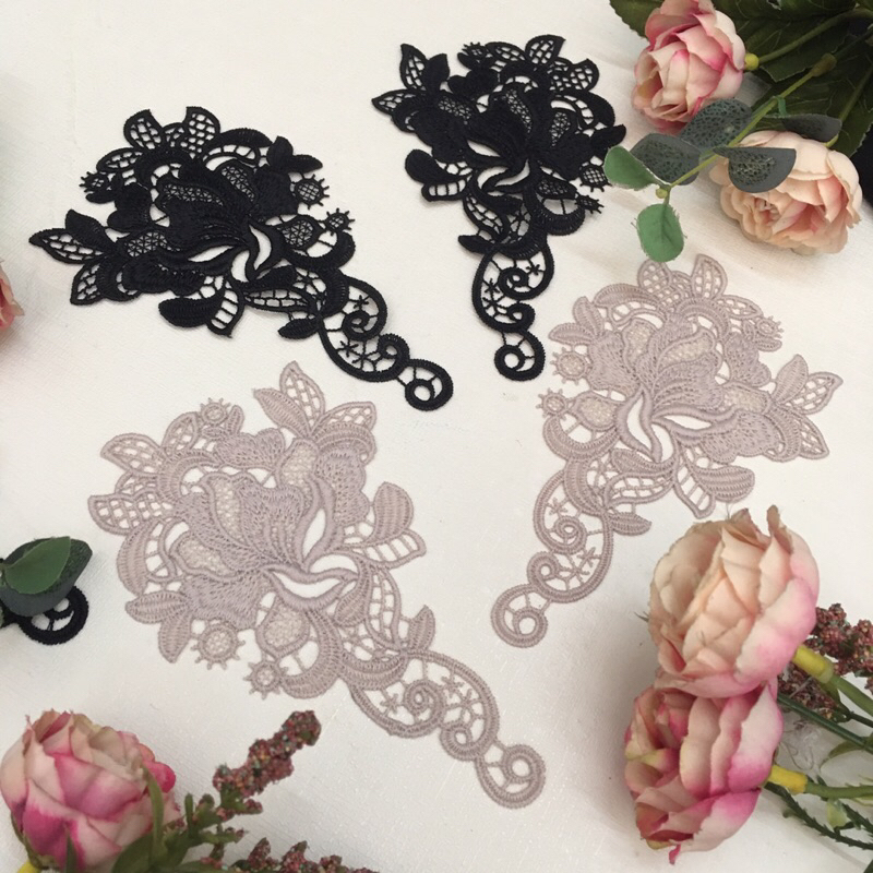 0423 Soft Light Embroidery Flower Patch Applique DIY Bunga Baju Patch ...