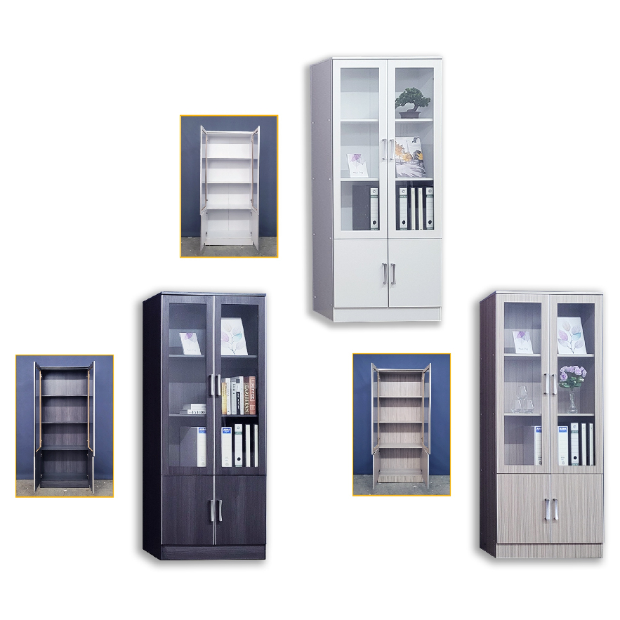 DECO Display Cabinet Glass Display Rack Book Rack Bookshelf Bookcase ...