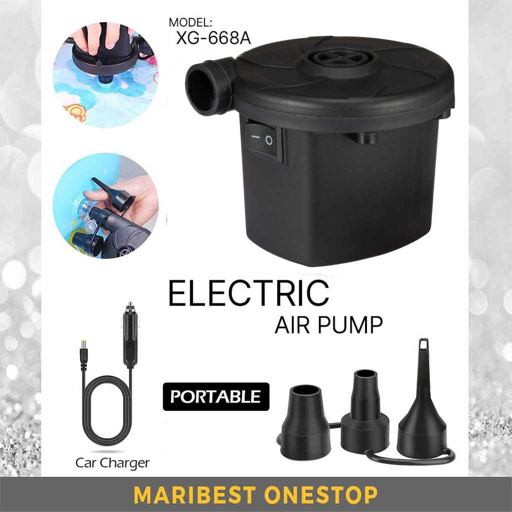 XG-668A 12v PORTABLE DC ELECTRIC AIR INFLATION PUMP INFLATE DEFLATE FOR INFLATABLE MATTRESS SOFA ...