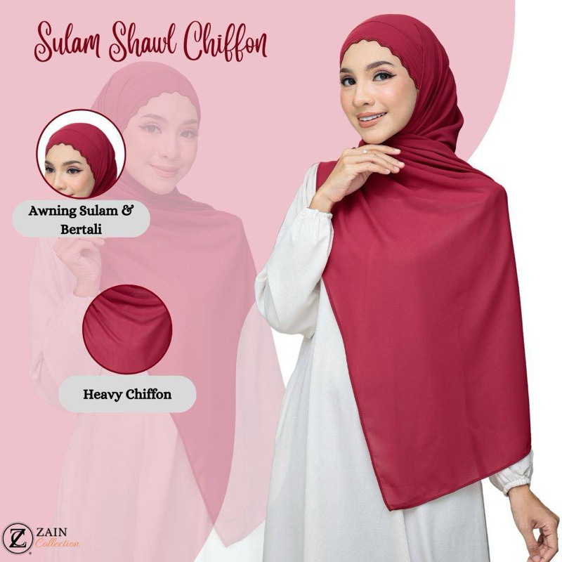 INSTANT SULAM SHAWL CHIFFON TIE BACK/SHAWL SULAM ADA TALI DIBELAKANG ...