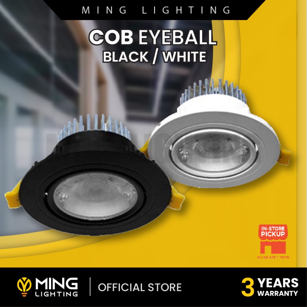4W 7W 12W 20W LED COB EYEBALL ROUND WHITE BLACK WARM WHITE 3000K COOL ...