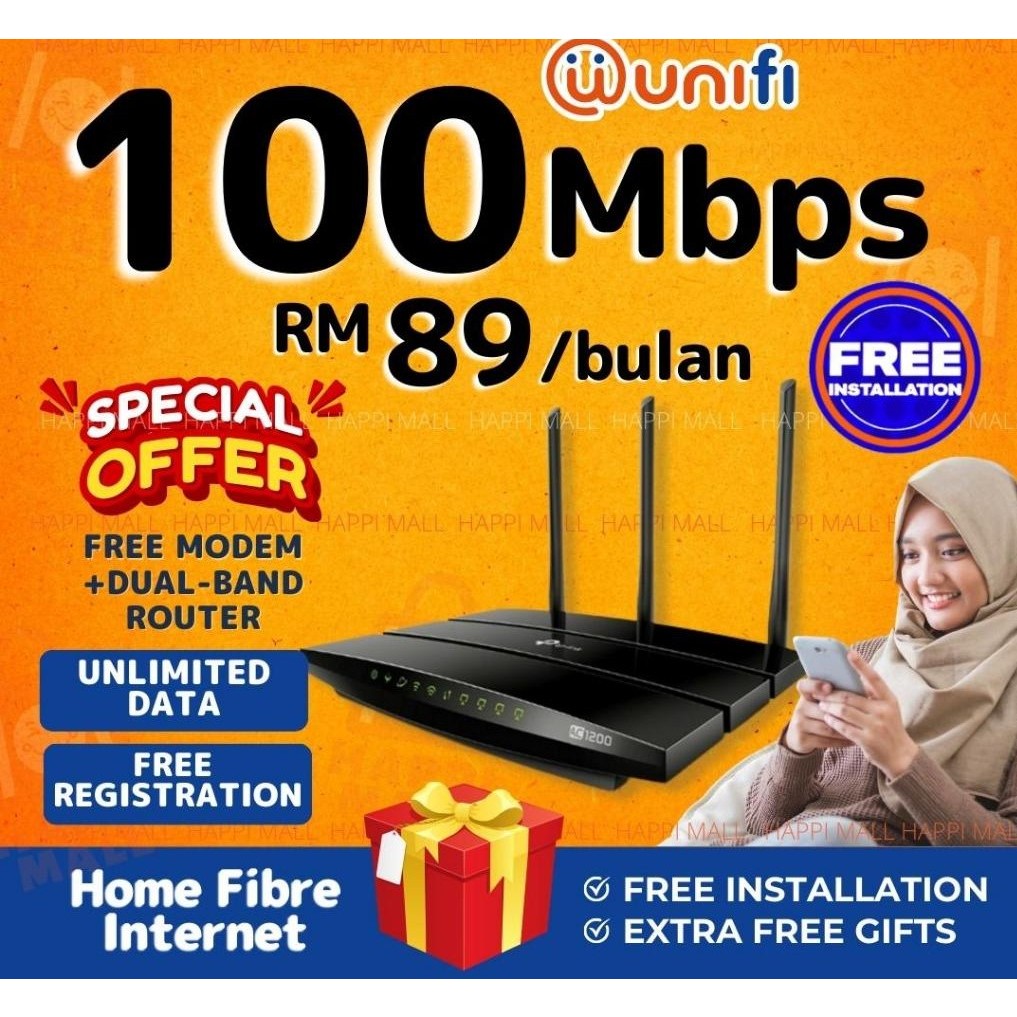 FREE 1 BULAN UNIFI Home Fibre Broadband High Speed Internet - Unlimited ...