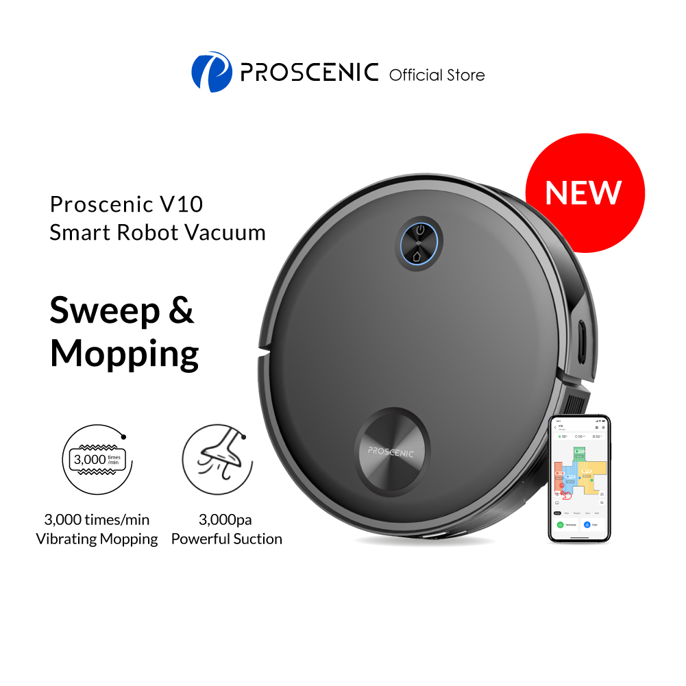 [New] Proscenic V10 Robot Vacuum Cleaner 3000pa Strong Suction ...