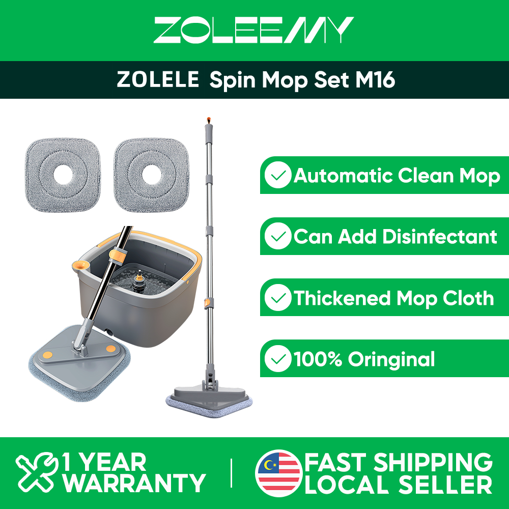 ZOLELE Spin Mop Set Rotating Mop Bucket Automatic Magic No Hand-Washing ...