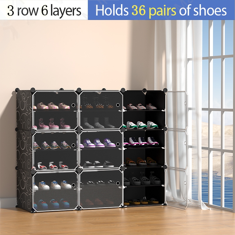 Shoe Rack With Door Rak Kasut Bertutup Storage Box Stackable Shoe Box ...