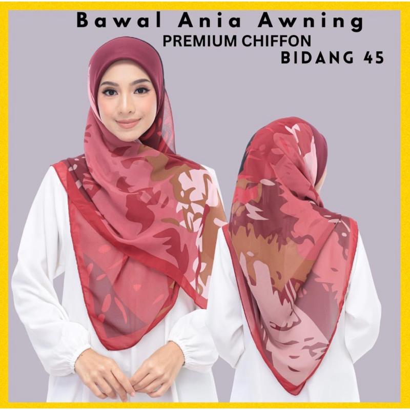 Tudung sarung bawal awning bidang 45 instant bawal lazy corak awning ...