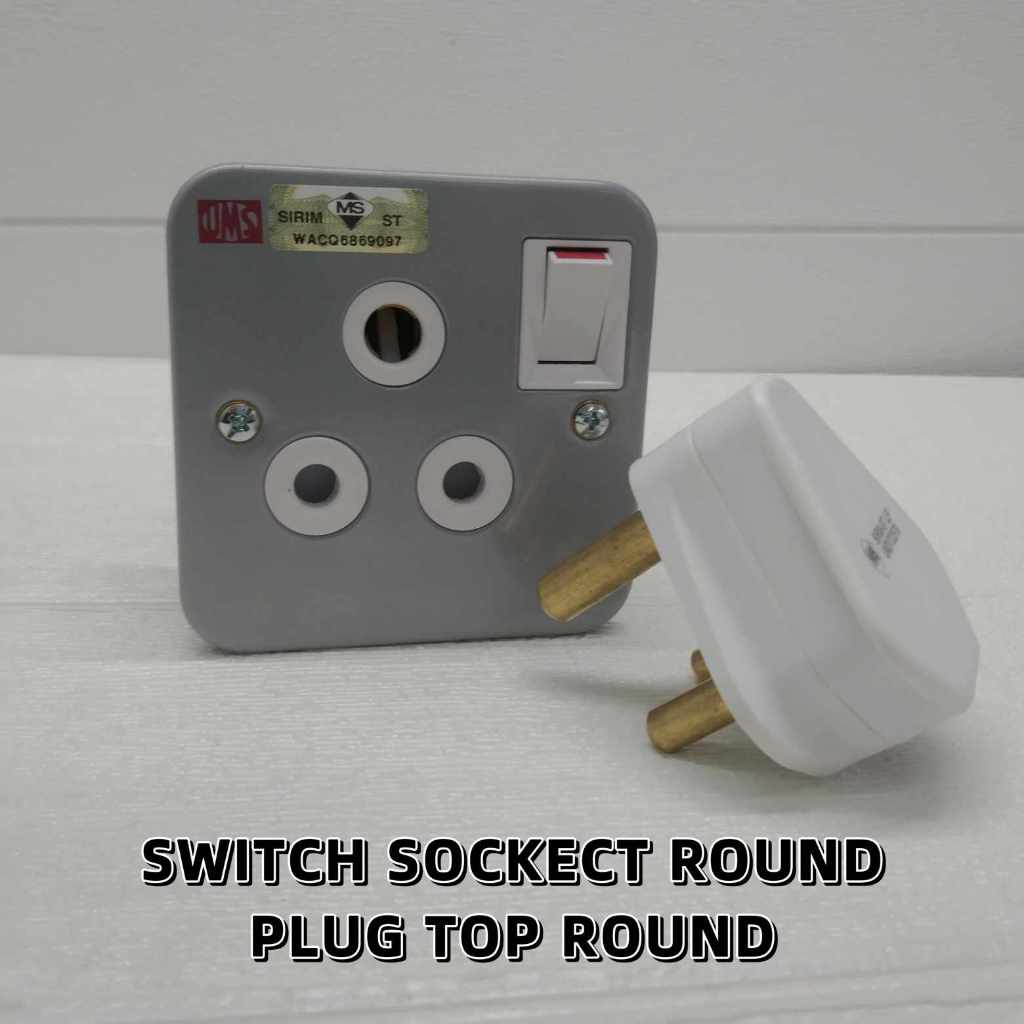 UMS 15A SWITCH SOCKECT ROUND PLUG TOP ROUND/ iron material aircond ...