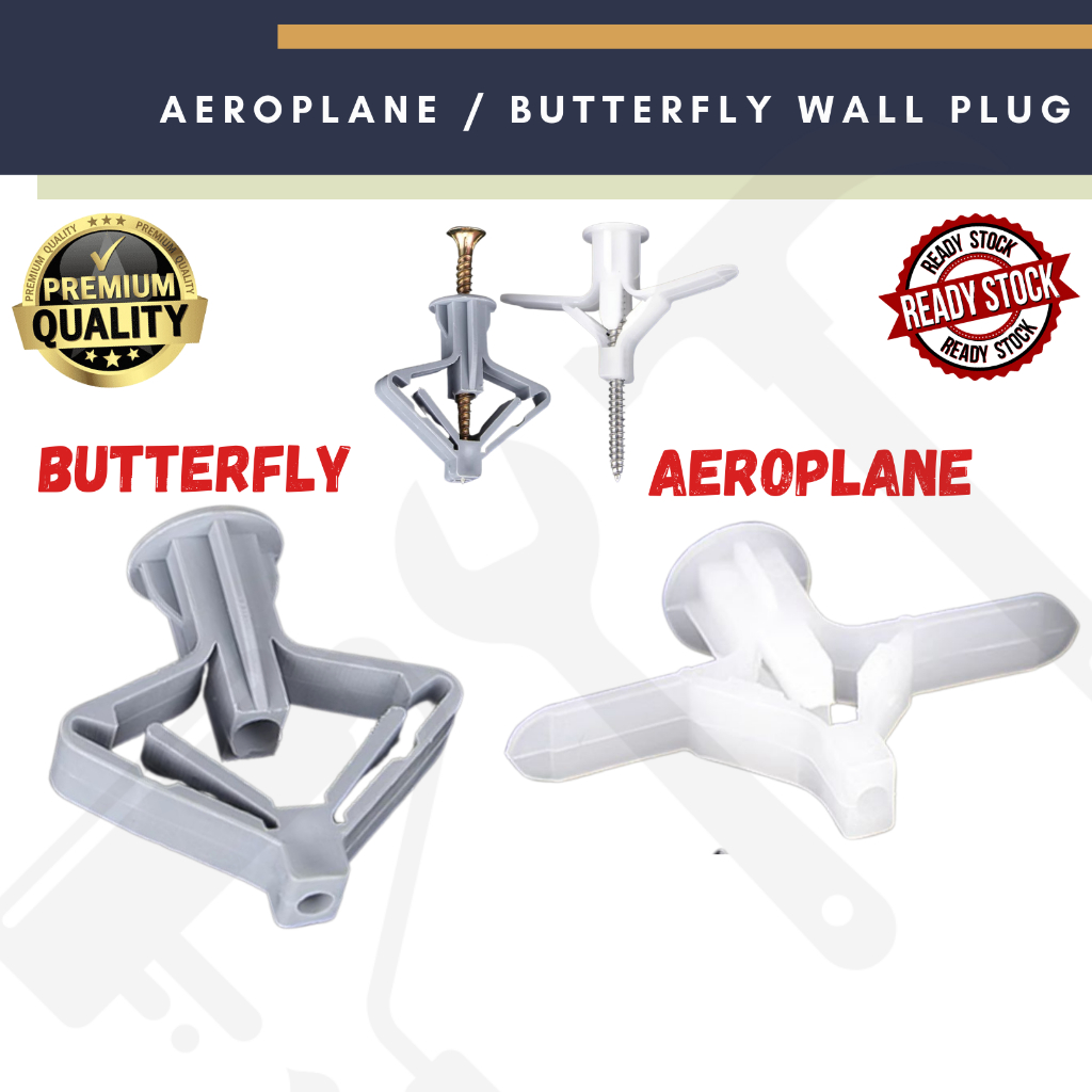 [1 PC] Heavy Duty Nylon Aeroplane/Butterfly Wall Plug Partition Board ...