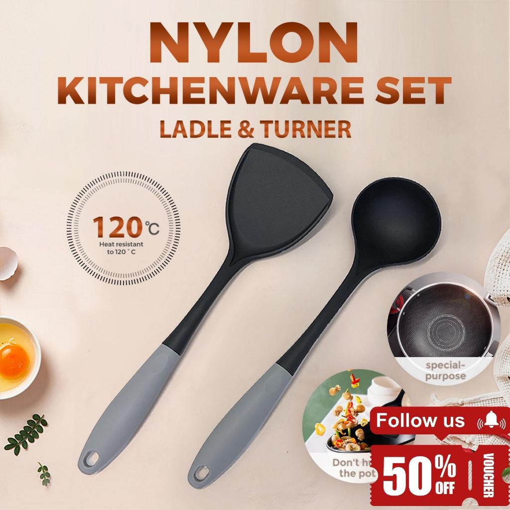 2pcs Nylon ladle and turner,Heat Resistant Kitchen Utensils Kitchenware ...