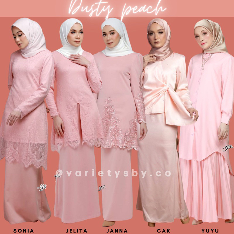 🔥 BAJU KURUNG DUSTY PEACH BRIDESMAID RAYA MURAH 🔥 | Shopee Malaysia
