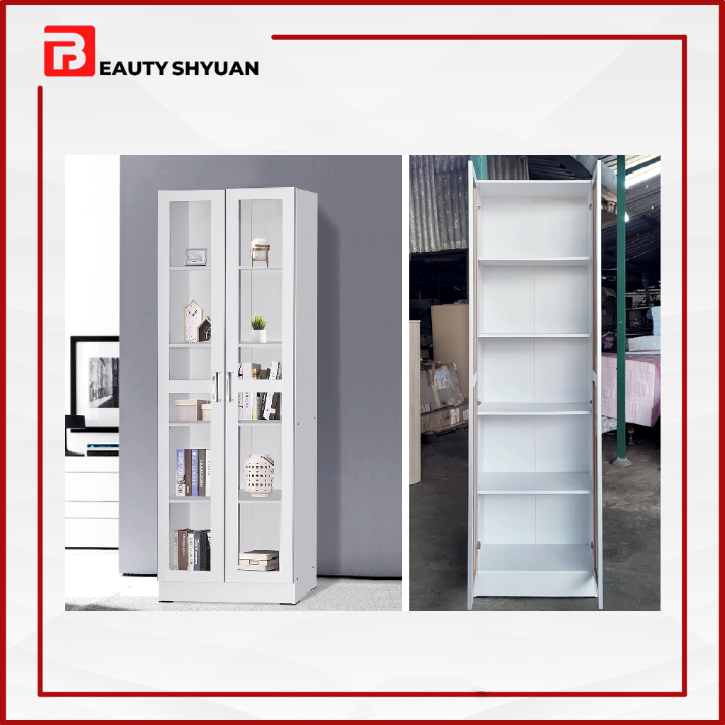 VINCI White 2M Display Cabinet Glass Cabinet Display Rack Book Rack ...