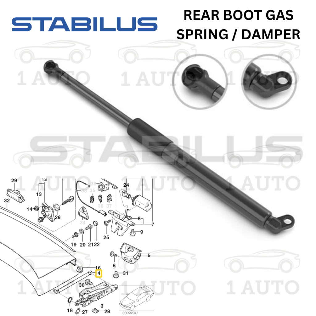 STABILUS GERMANY REAR BOOT GAS SPRING DAMPER BMW E39 | Shopee Malaysia