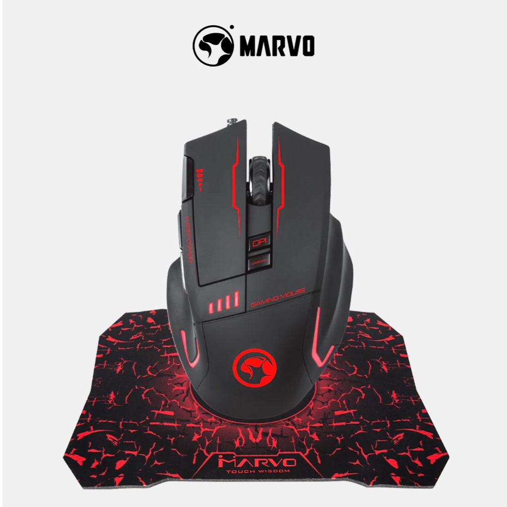 Marvo G909+G1 Wired RGB Gaming Mouse And Mouse Pad Combo | Shopee Malaysia