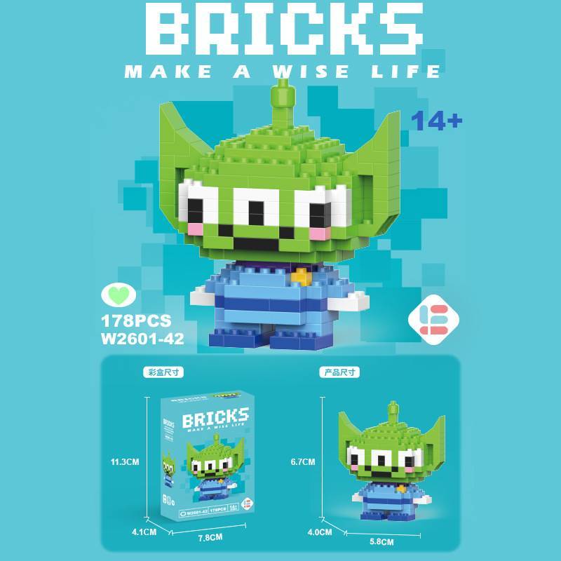 3D Mini Building Block Cute Character Model Nano Block Cartoon block Toys 微颗粒/积木/摆件/玩具礼物/模型 ...