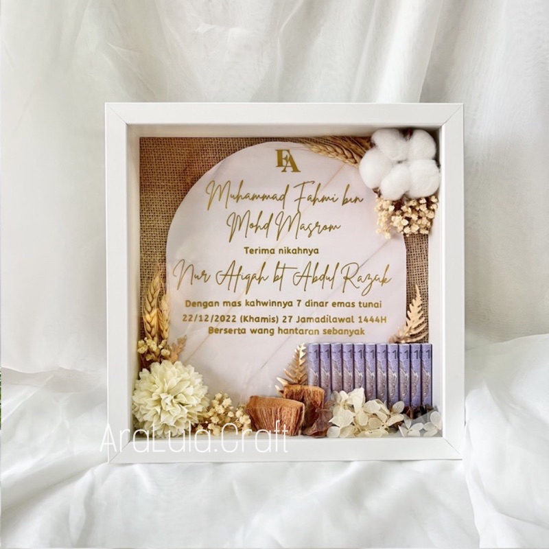 MAHAR FRAME MAS KAHWIN SIAP GUBAH TEMPAH 3D Custom Made | Shopee Malaysia