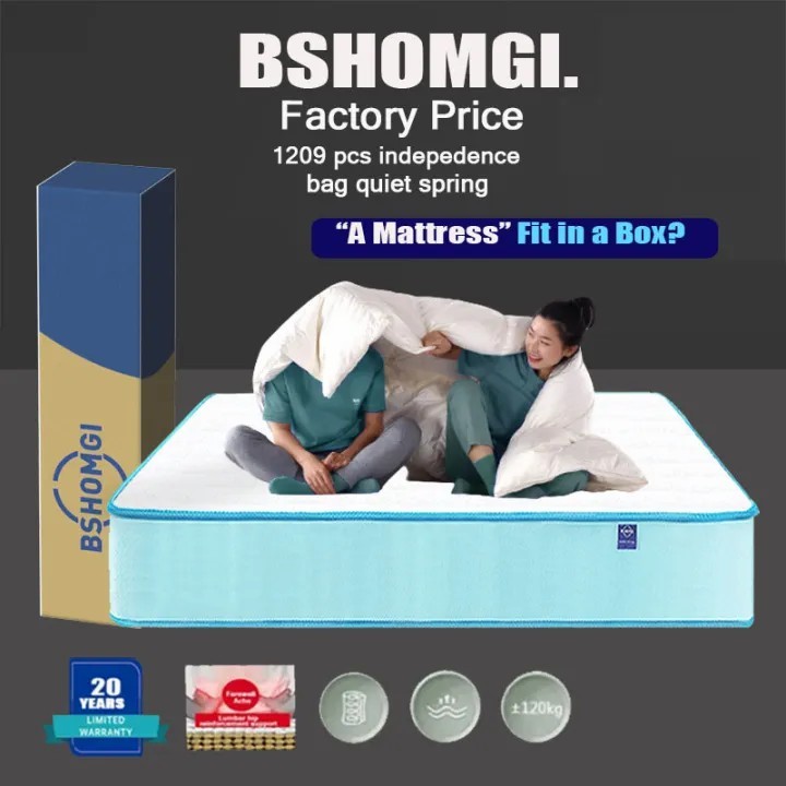 BSHOMGI Pocket Spring System Mattress Tilam Individual EuroTop Foam ...