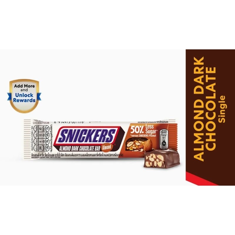 Snickers Almond dark chochalate 40g | Shopee Malaysia