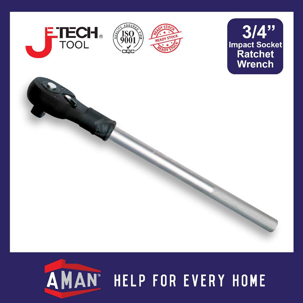 JETECH 3/4" Heavy Duty Ratchet Wrench Impact Socket Spanner Tool Set ...