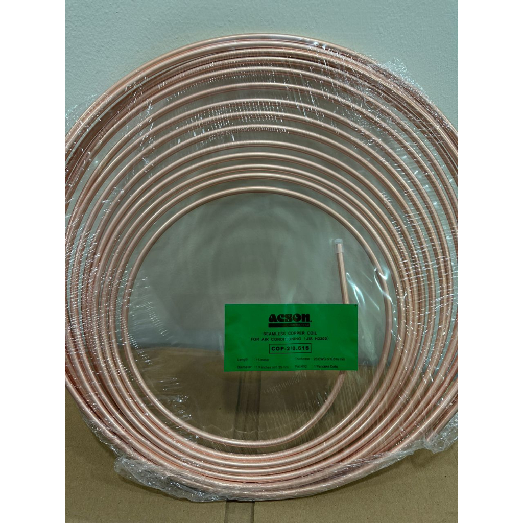Acson Copper Pipe Copper Tube Air Cond Thickness 0.61mm ACSON (1/4'', 3 ...