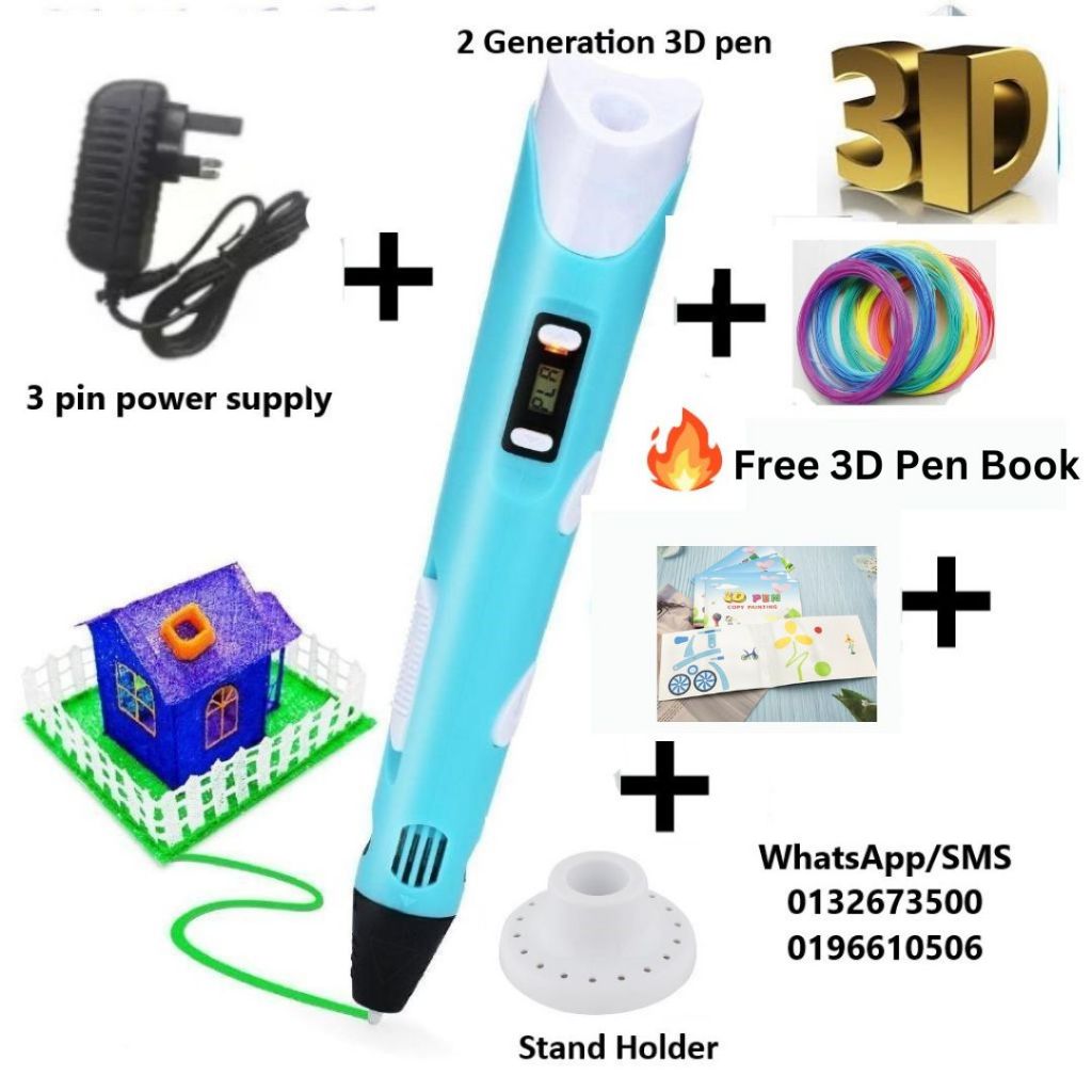 2025 NEW 3D printing pen 3D graffiti pen PLA/ ABS & 3 pin power Supply ...