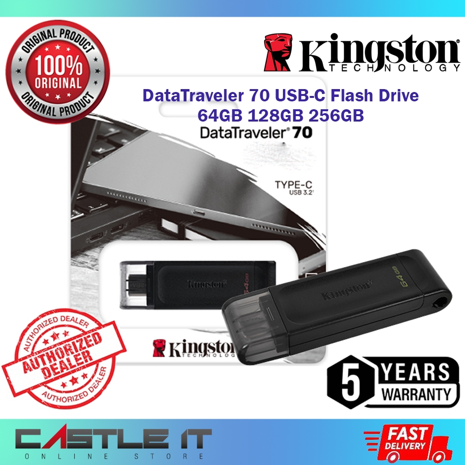 Kingston DT 70 64GB 128GB 256GB Type-C USB3.2 GEN1 DT70 Flash Drive ( DT70/64GB / DT70/128GB ...