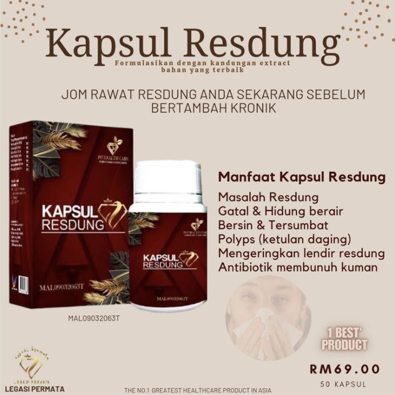 KAPSUL RESDUNG UTK KELUMUMUR JERAWAT ALAHAN GATAL 50 KAPSUL (PERMATA ...