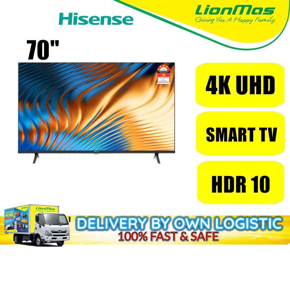 HISENSE 70" 4K UHD HDR10 SMART LED TV 70A6100G | Shopee Malaysia