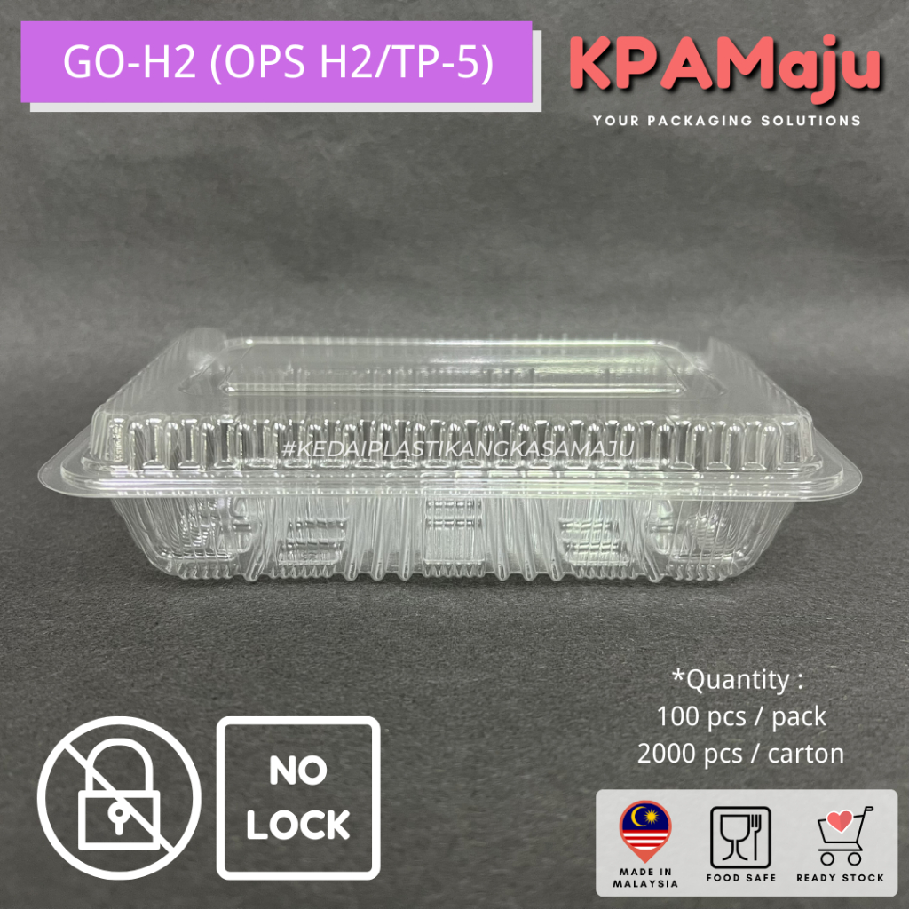 [2000pcs/carton] GO-H2 (OPS H2/TP-5) - Bakery Disposable Plastic Clear ...