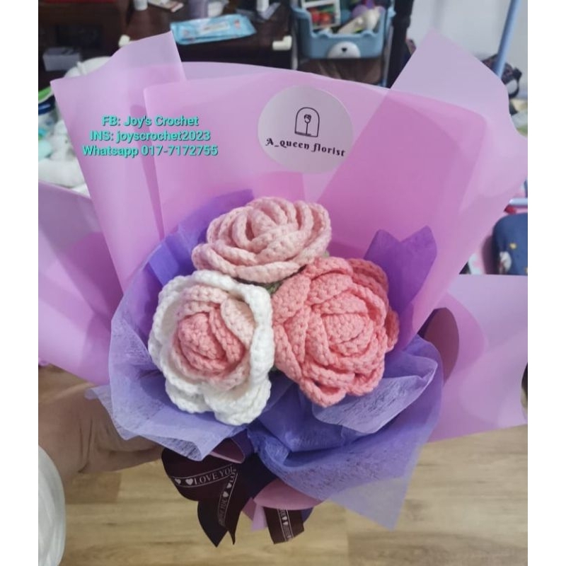 Handmade crochet flower bouquet including packaging customize 💐 ...