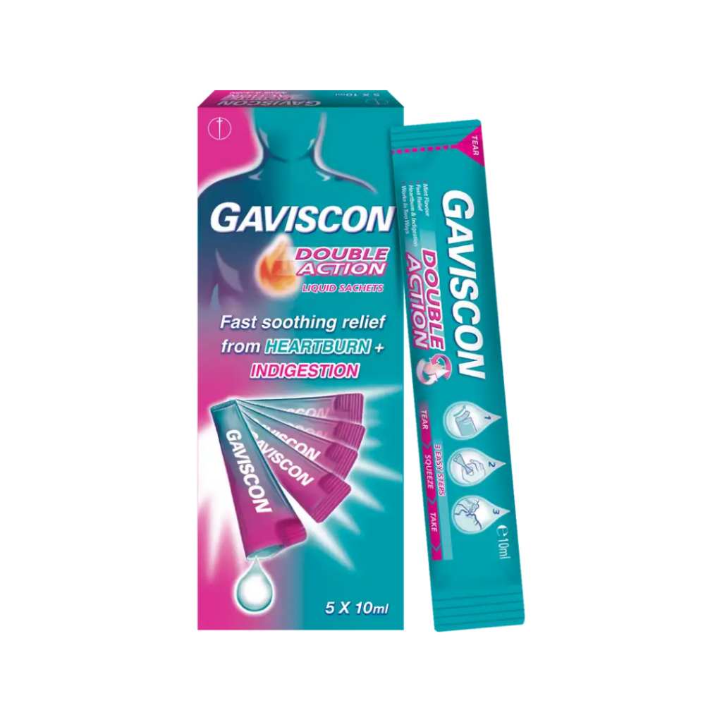Gaviscon Liquid Sachets Peppermint Flavour/ Double Action Liquid ...