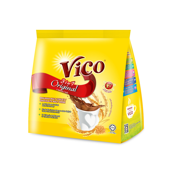 VICO 3in1 Original Delicious Chocolate Malt Drink 18 x 32G | Shopee ...