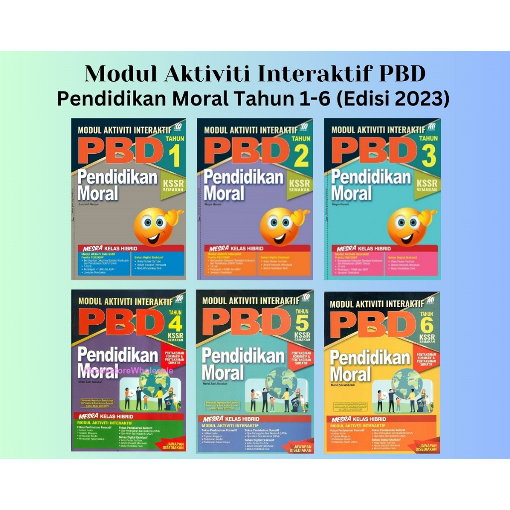 Sasbadi - Modul Aktiviti Interaktif PBD Pendidikan Moral KSSR Tahun 1.2.3.4.5.6 (Edisi 2023 ...