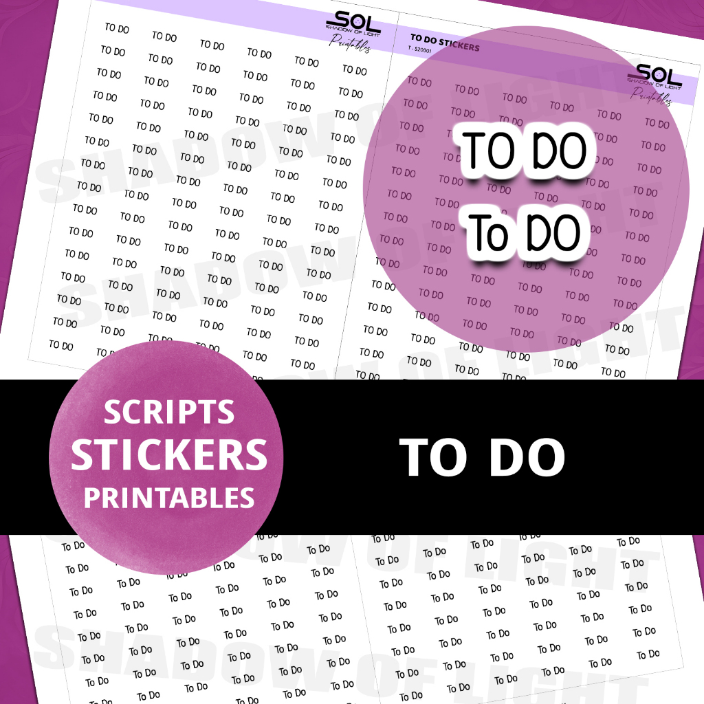 Printable To Do Script Stickers | PDF | Happy Planner Stickers ...