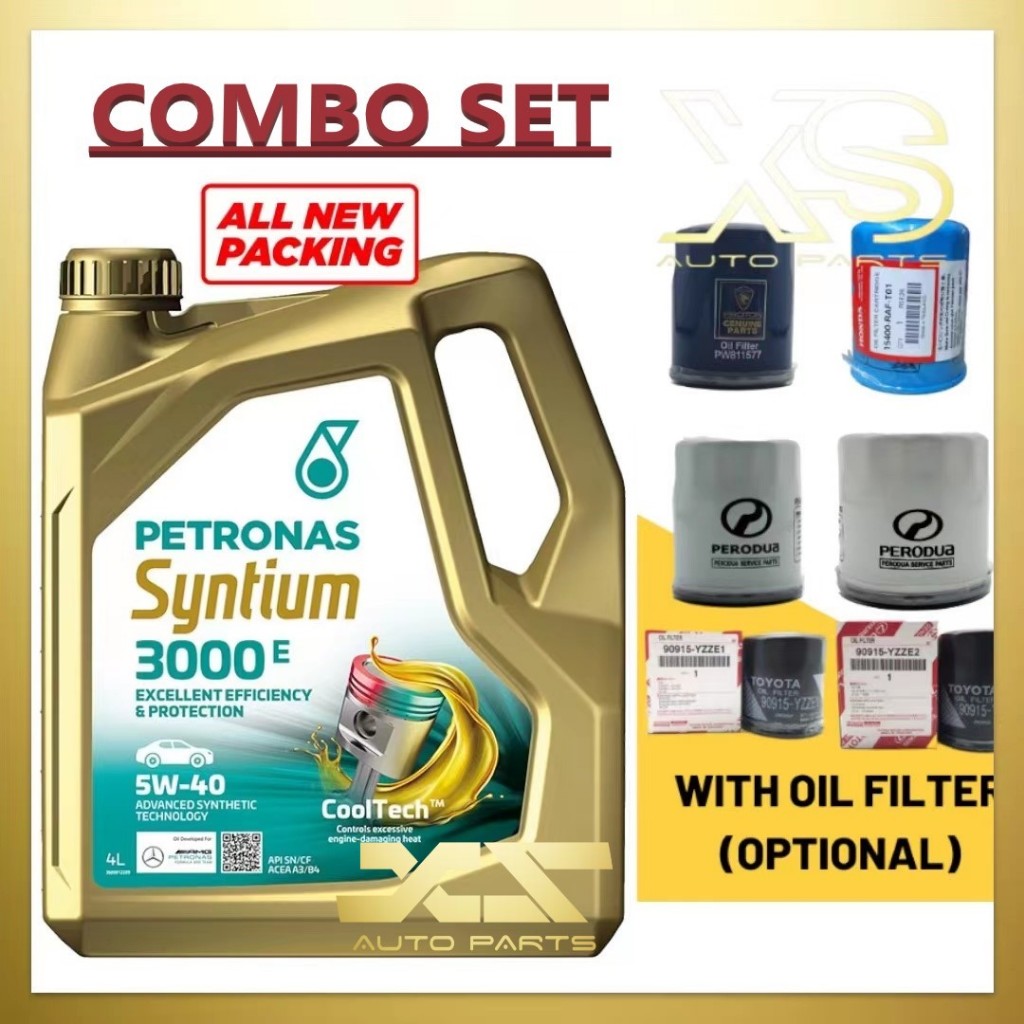 100% ORIGINAL PETRONAS 5W40 FULLY SYNTHETIC SYNTIUM 3000 E ENGINE OIL ...