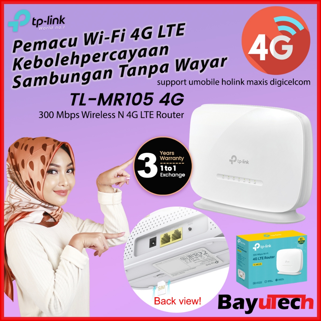 TP-LINK TL-MR6500v TL-MR105 N300 4G LTE Telephony Wireless WiFi Modem ...