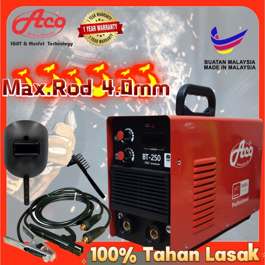 ACO MALAYSIA BT-250 Heavy Duty MMA/ARC Welding Machine Mesin Welding ...
