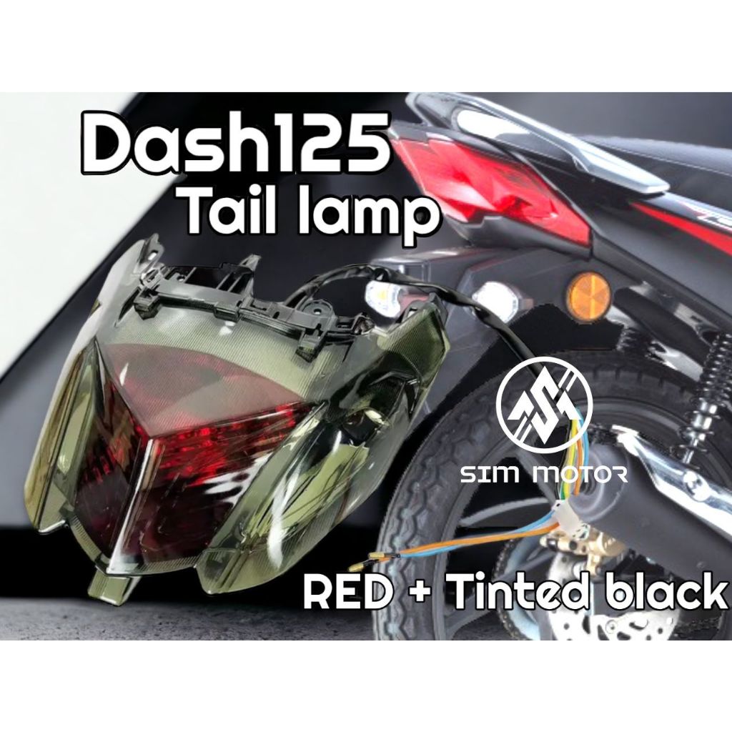 Honda Dash125 2 fi DASH V1 V2 Tail Lamp With Signal Red Tinted Black ...