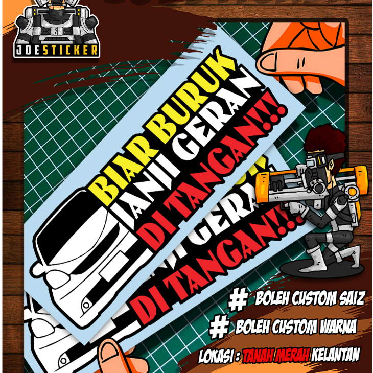 sticker biar buruk janji geran ditangan ( myvi ezi 2007 ) saiz 2.8x8.7 ...