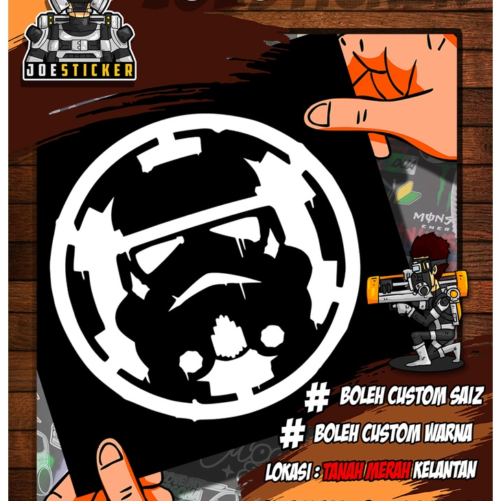 STICKER STORMTROOPER 2 ( STAR WARS ) PELBAGAI SAIZ DAN WARNA | Shopee ...