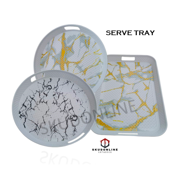 Large Plastic Serving Tray Fruit Cafe Kitchen Food Plastic Tray Decor ...