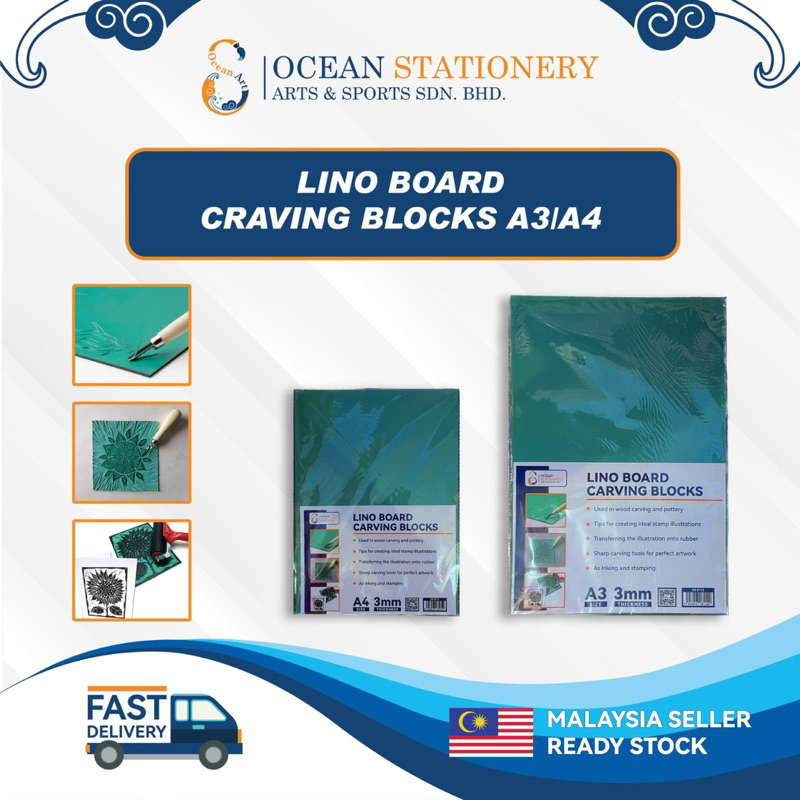 Lino Board Carving Blocks 3mm A4/A3 size | Shopee Malaysia