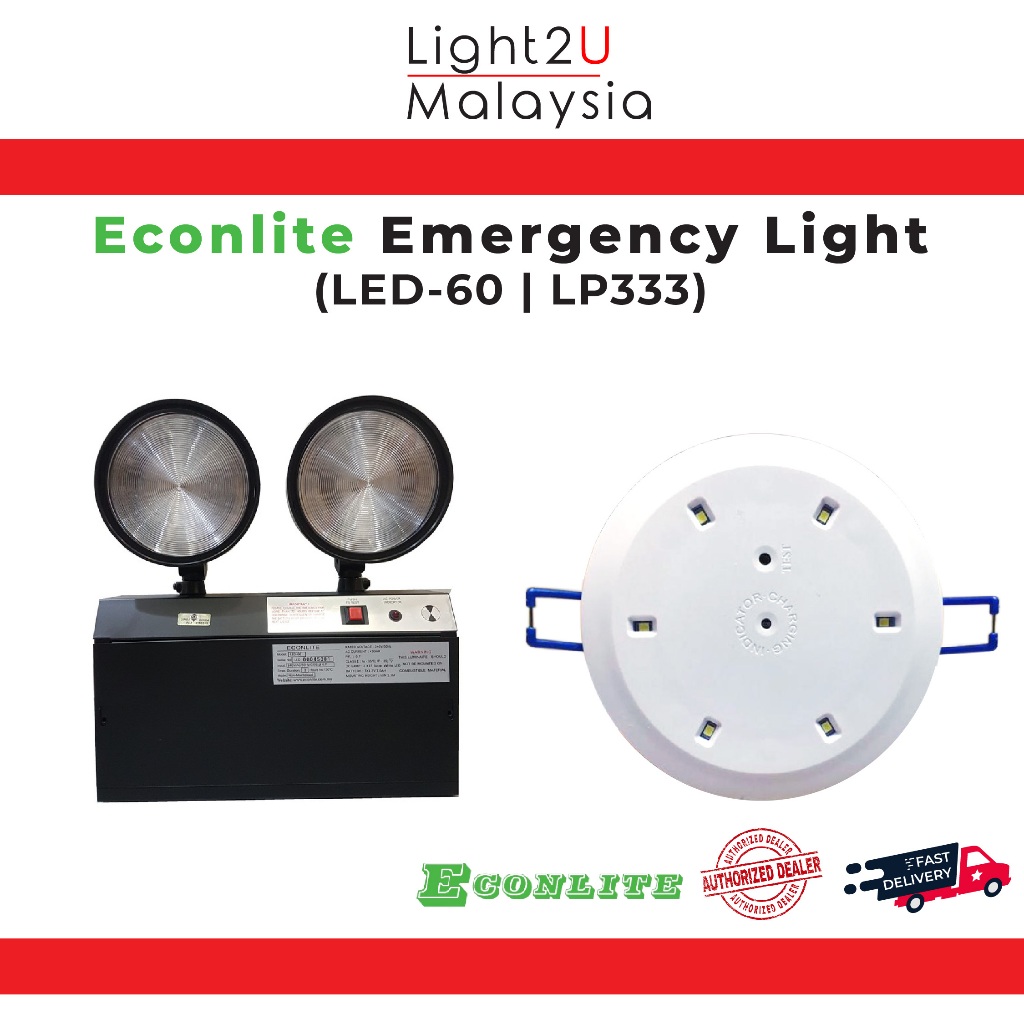 Econlite Self-Contained Emergency Light Luminaire Twin Lamp / High ...